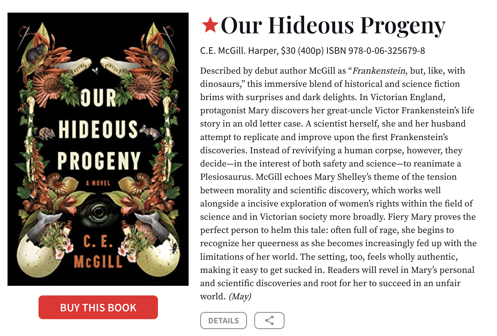 OHP’s First Starred Review! – C. E. McGill